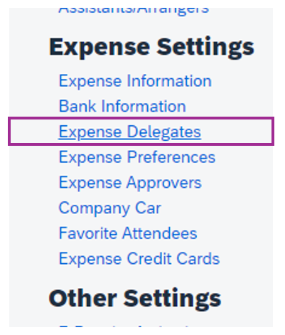 Assign an Expense Delegate to your Concur Account – CDCF IT HelpDesk