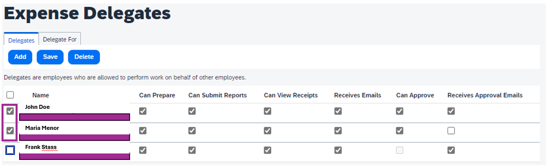 Remove An Expense Delegate From Your Concur Account Cdcf It Helpdesk