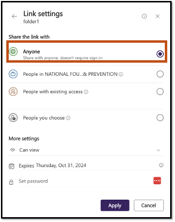 How to share a file or a folder with people outside of the Organization ...